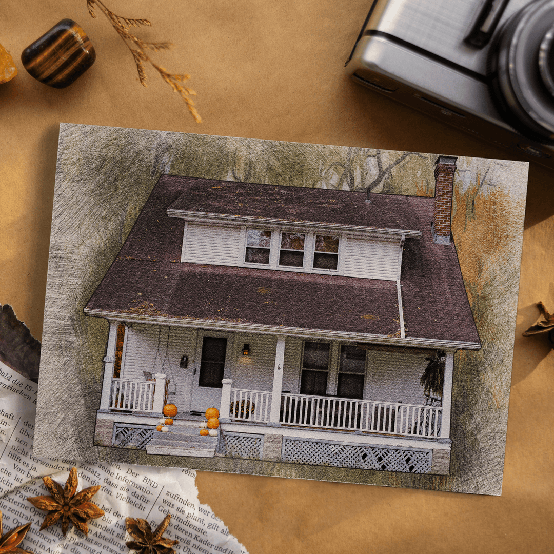 Custom Colored Pencil House Drawing | Memorialize Art