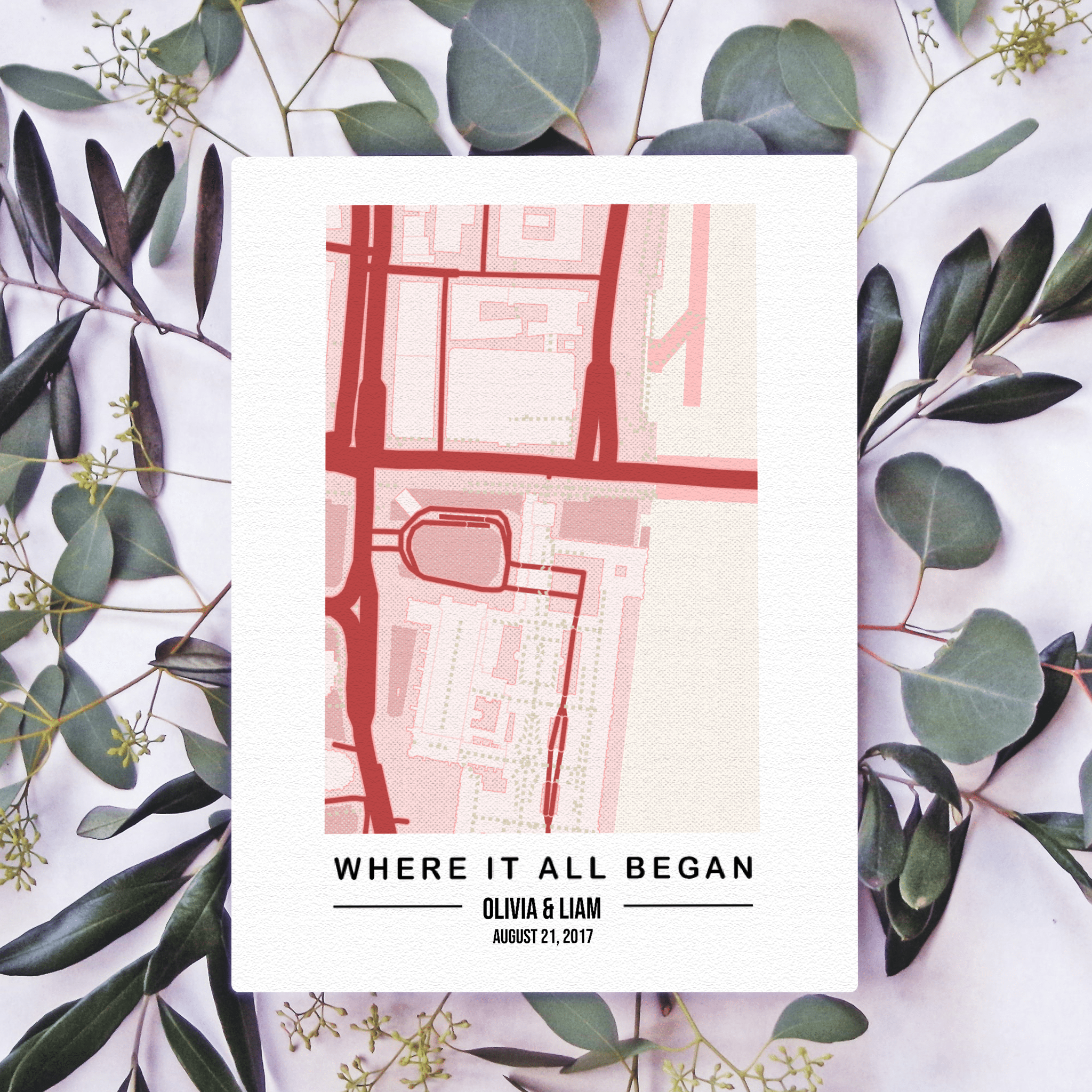 Where It All Began Map | Custom Canvas Print