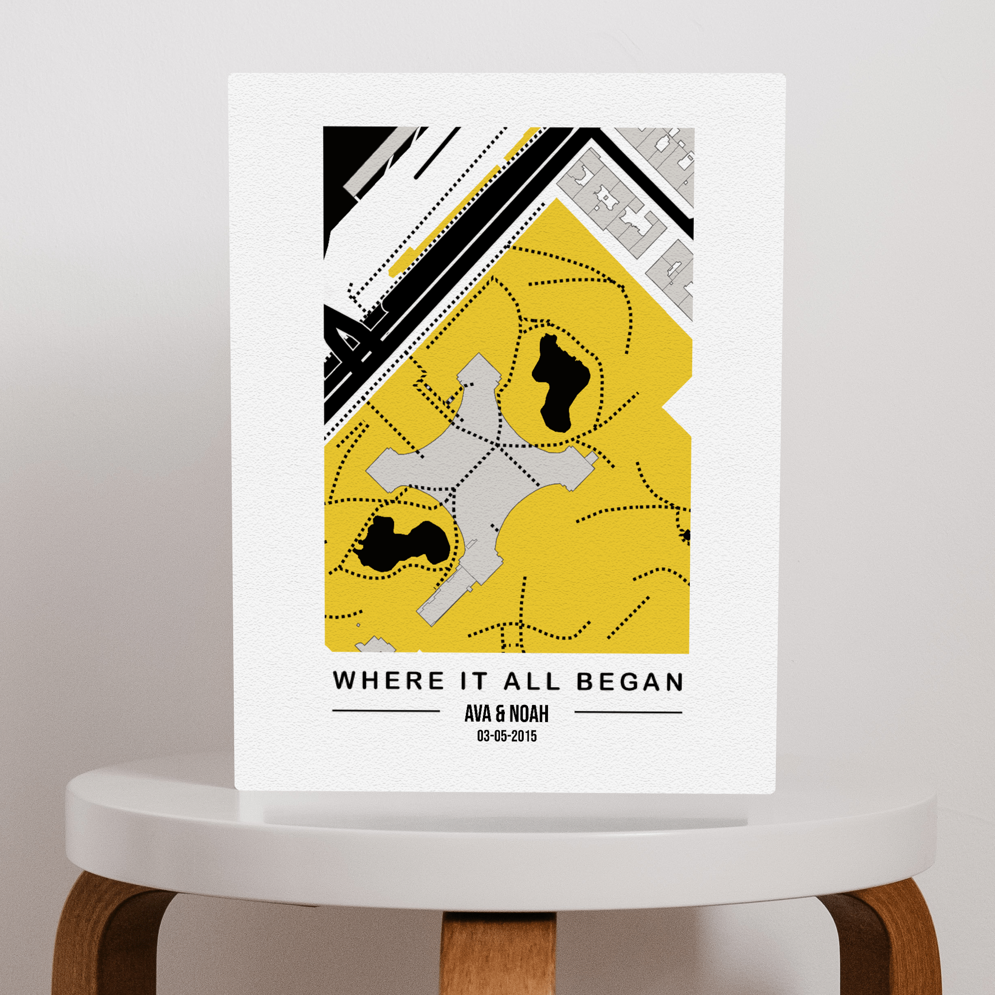 Where It All Began Map | Custom Canvas Print