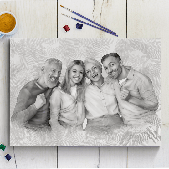 Custom Family Pencil Drawing | Memorialize Art