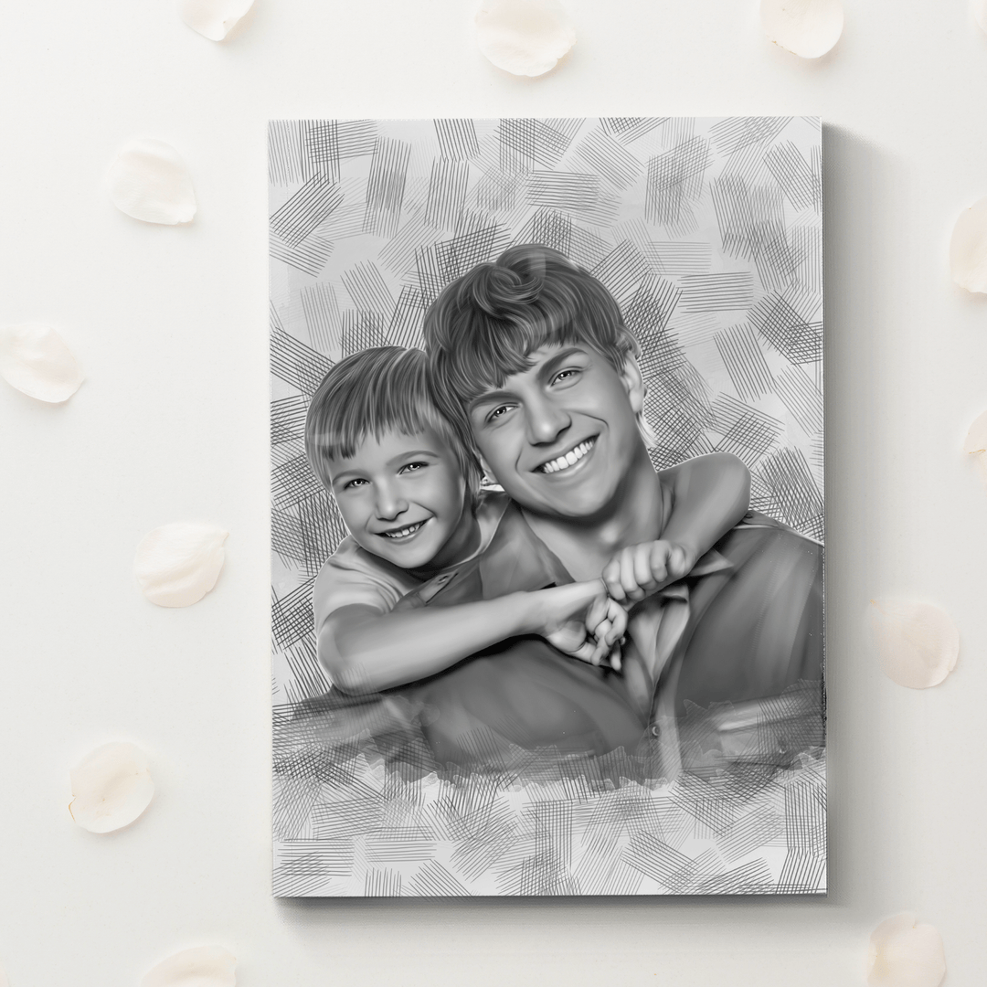 Custom Dad Pencil Drawing | Memorialize Art